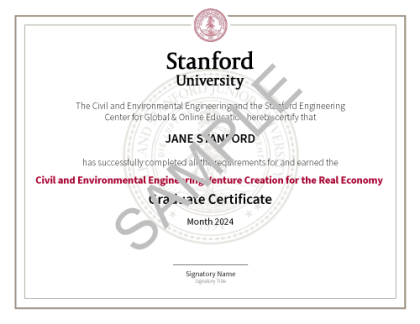 Civil and Environmental Engineering Graduate Certificate: Venture ...